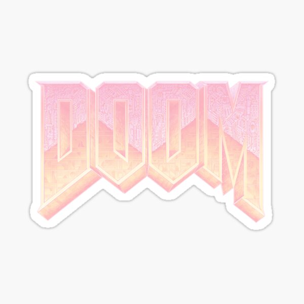 "Doom [pink]" Sticker for Sale by MONOII | Redbubble