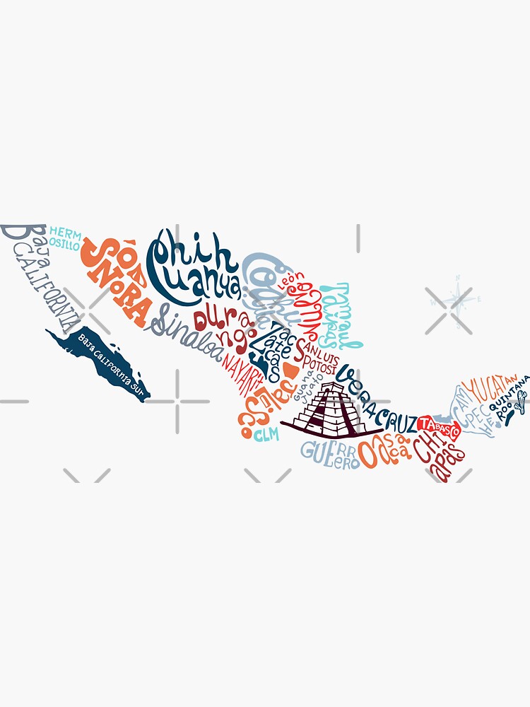 "Mexico Map" Sticker for Sale by tambustore | Redbubble