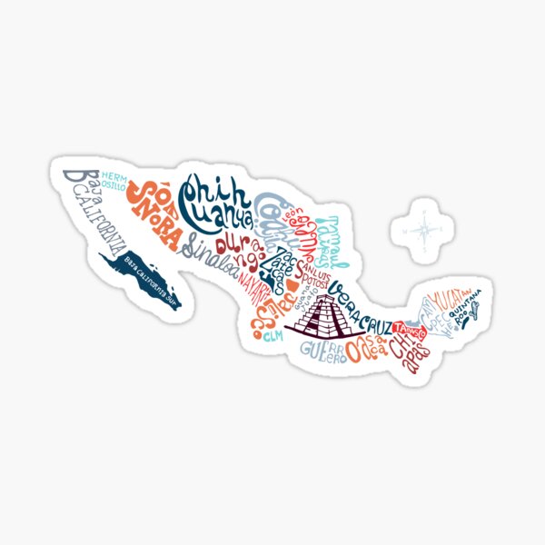 "Mexico Map" Sticker for Sale by tambustore | Redbubble