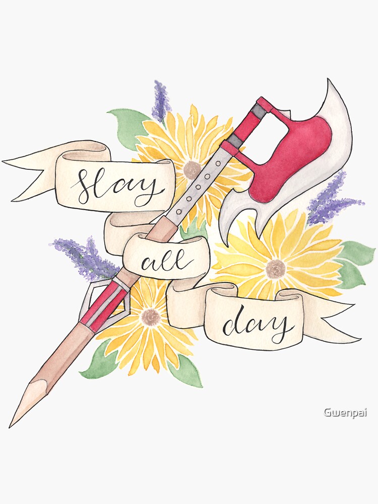 "Slay All Day " Sticker for Sale by Gwenpai | Redbubble