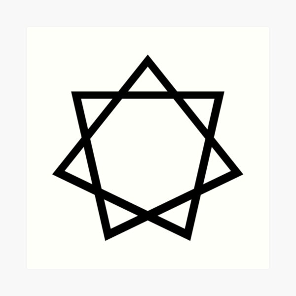 "Heptagram Symbol in black" Art Print for Sale by RetroNeon | Redbubble