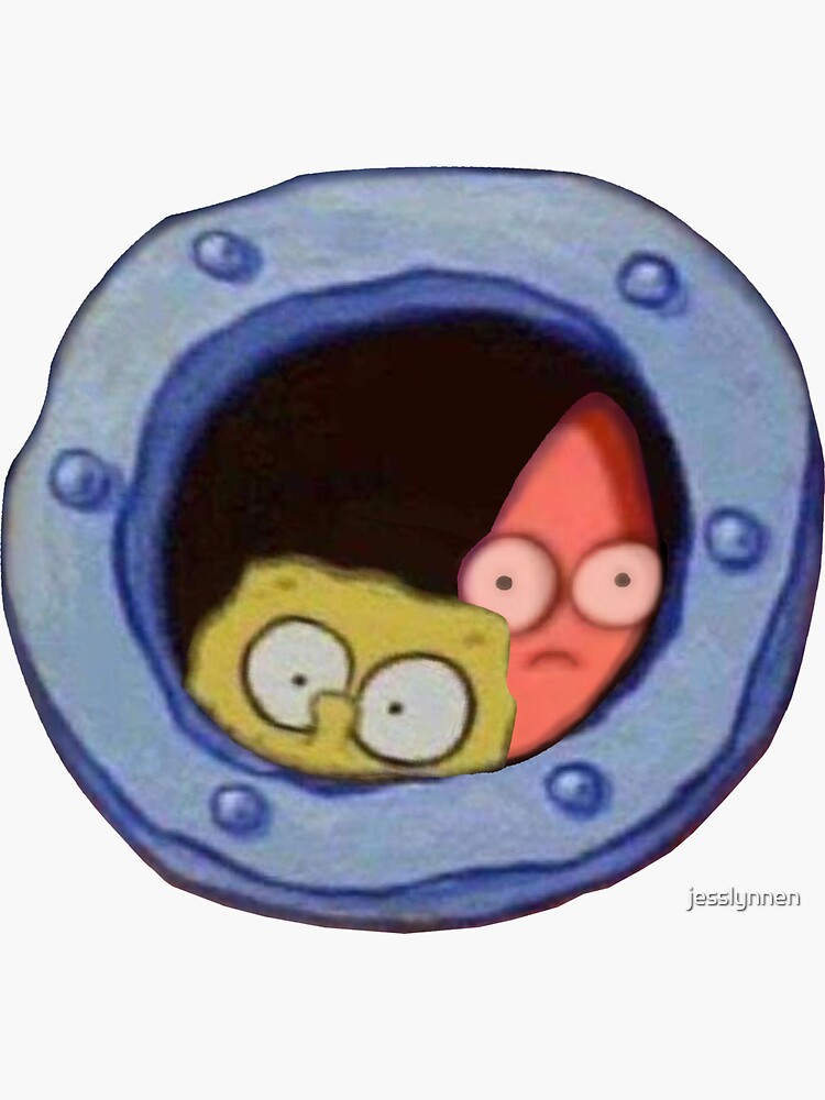 "SpongeBob and Patrick at Window" Sticker for Sale by jesslynnen ...