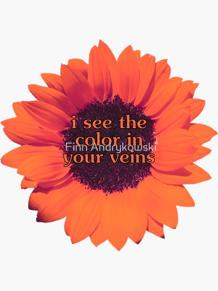 "5SOS Wildflower "I see the color in your veins" Sunflower" Sticker for ...