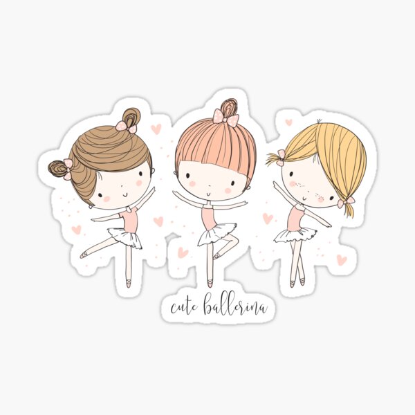 "Cute ballerinas dancing ballet" Sticker for Sale by Ashanti71 | Redbubble