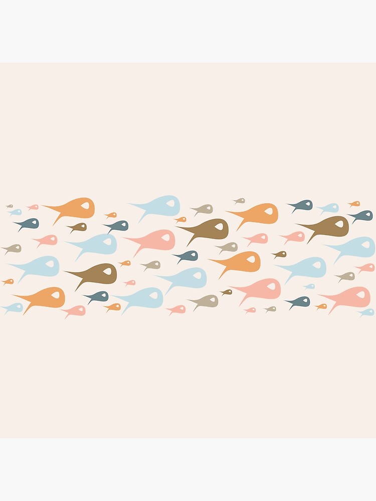 "Fish Stripe - Pastel Midcentury Ocean Minimalist Pattern" Art Print ...