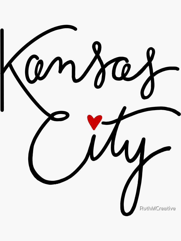 "Cursive Kansas City Love" Sticker for Sale by RuthMCreative | Redbubble