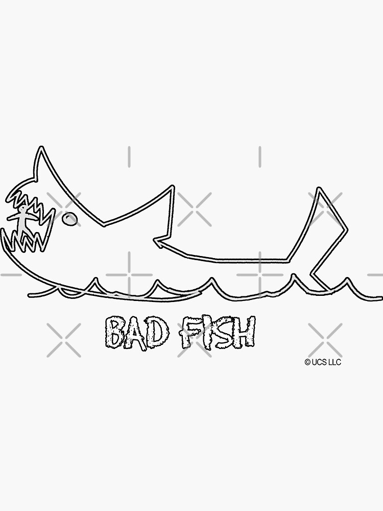 "Bad Fish! Farewell and Adieu" Sticker for Sale by drquest | Redbubble