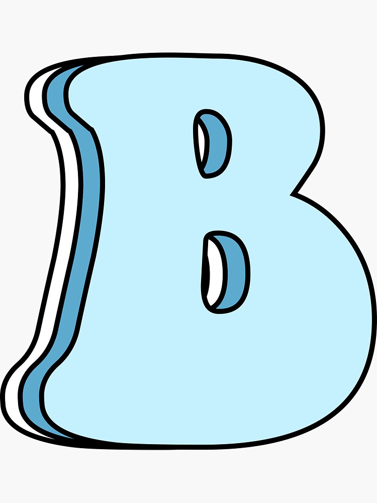 "Uppercase Blue Triple "B"" Sticker for Sale by magnoliastudios | Redbubble