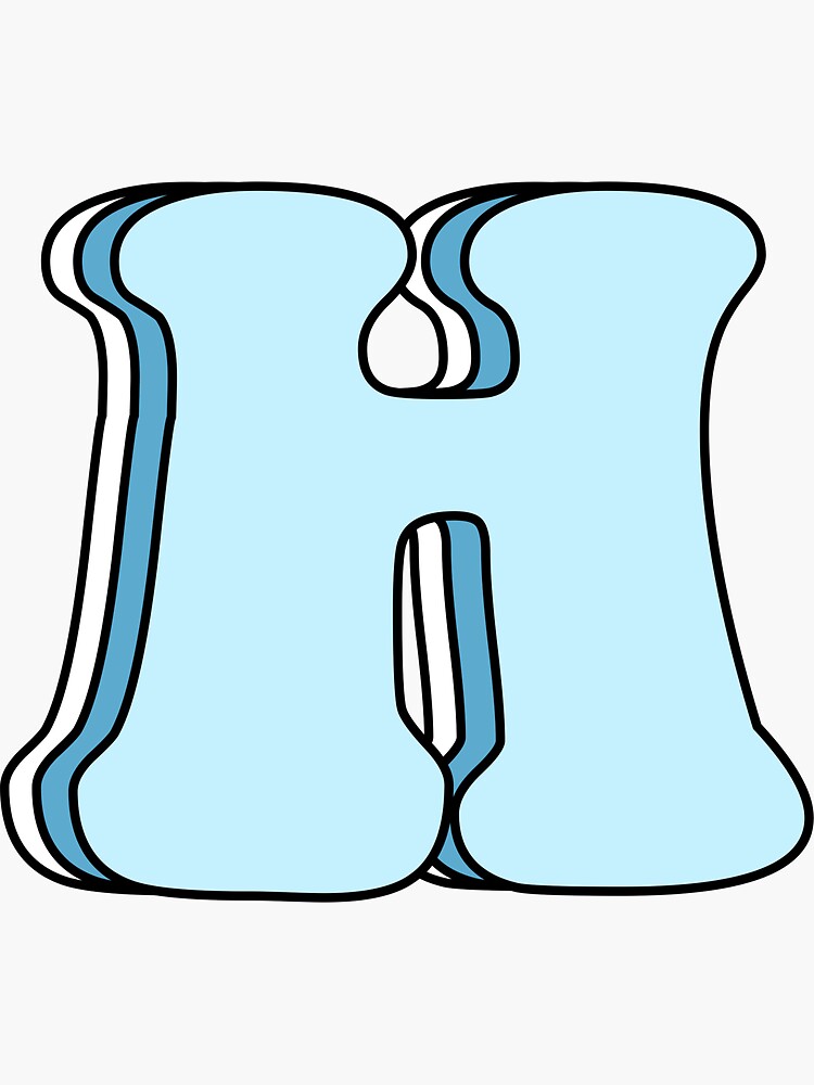 "Uppercase Blue Triple "H"" Sticker for Sale by magnoliastudios | Redbubble