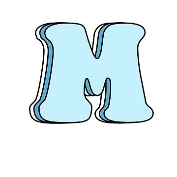 "Uppercase Blue Triple "M"" Sticker for Sale by magnoliastudios | Redbubble