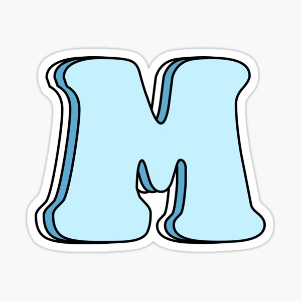 "Uppercase Blue Triple "M"" Sticker for Sale by magnoliastudios | Redbubble