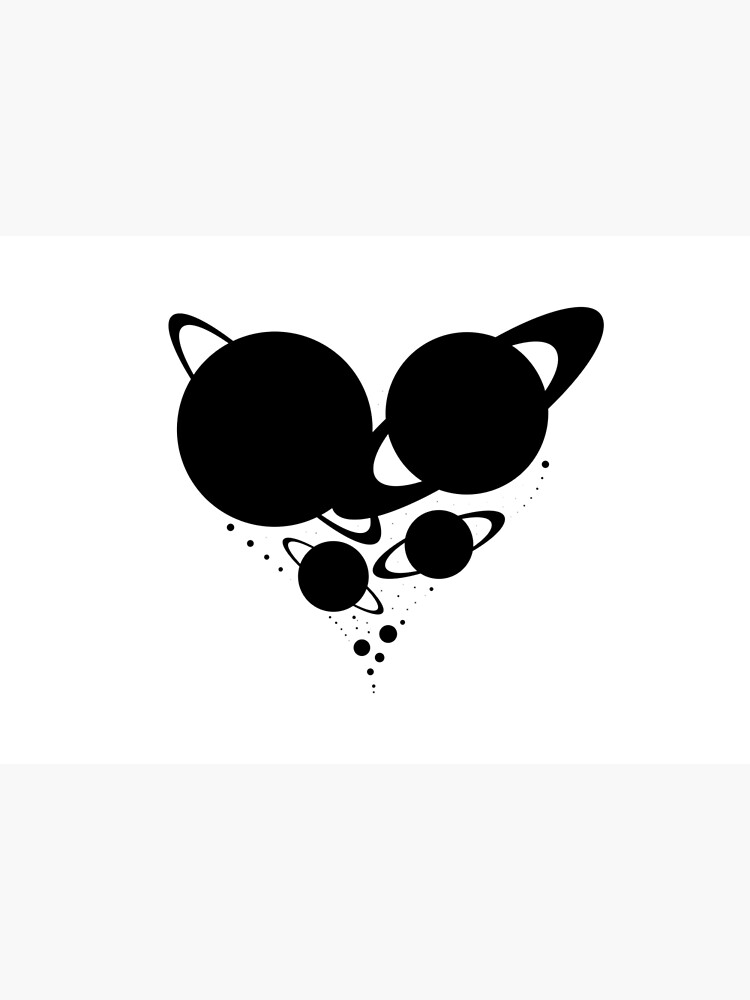 Solar System Heart (to scale) black version Premium Matte Vertical ...