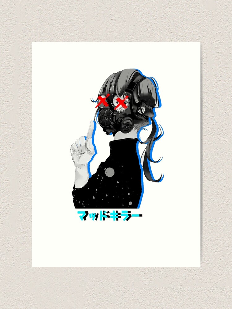 "Gas Mask Anime Girl - Sad Japanese Anime Aesthetic Classic T-Shirt ...