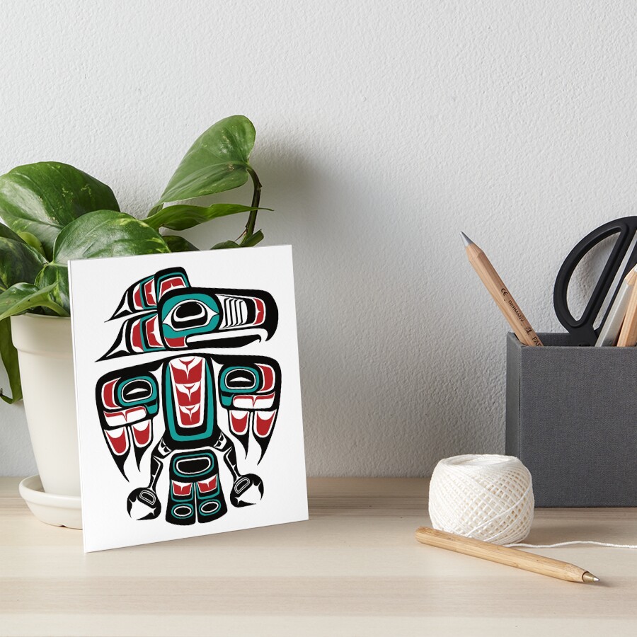 "Haida Tlingit Native Raven Totem" Art Board Print for Sale by ...