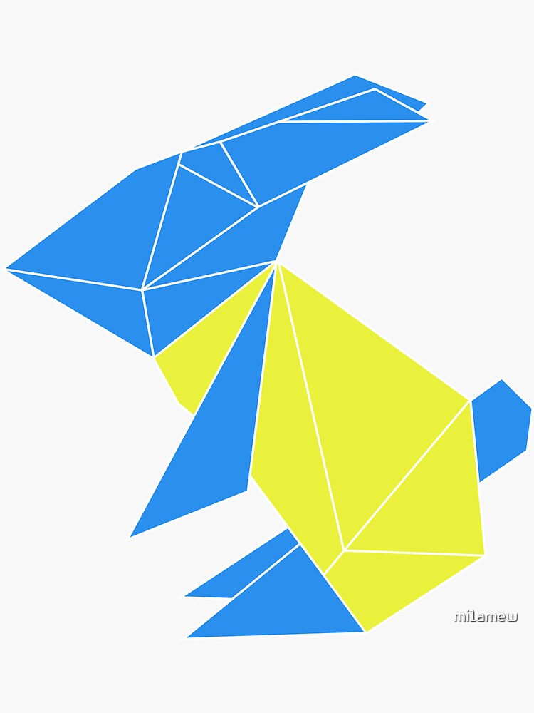 "Origami Rabbit (To The Moon)" Sticker for Sale by mi1amew | Redbubble