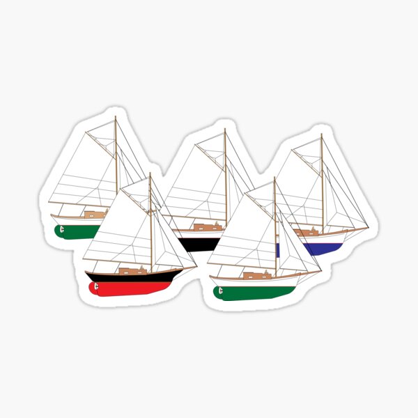"Friendship Sloop Sailboats Racing" Sticker for Sale by CHBB | Redbubble