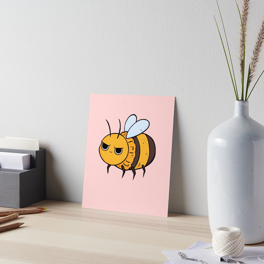 "Angry Cute Bee Design" Art Board Print by piratart | Redbubble