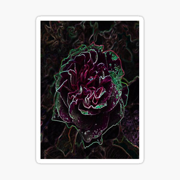 "Neon rose" Sticker for Sale by Shirolilium | Redbubble