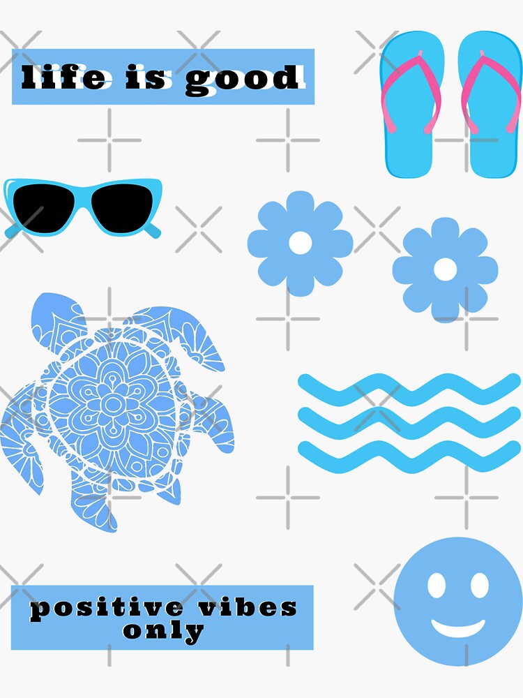 "Aesthetic Blue Pack" Sticker for Sale by SoTrendy | Redbubble