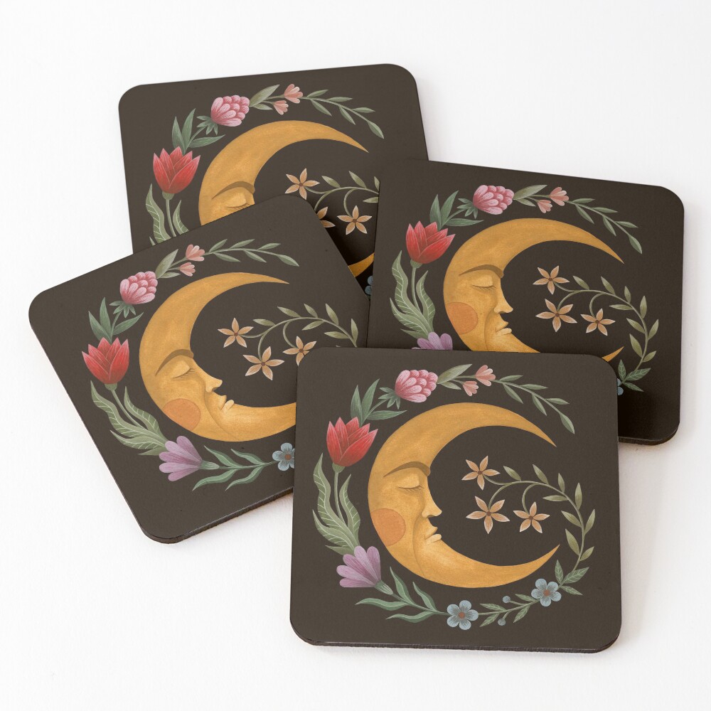 "Midsummer Moon" Coasters (Set of 4) for Sale by Laorel | Redbubble
