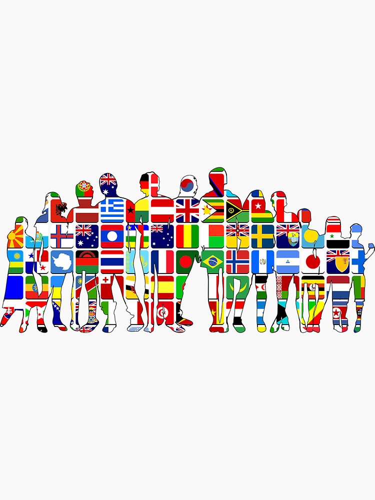 Creative Flag Design People Of Flags Sticker For Sale By RedBoyShop creative-flag-design-people-of-flags-sticker-for-sale-by-redboyshop