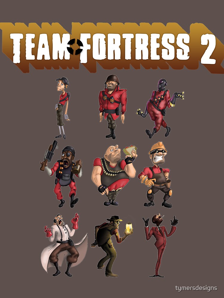 "Team Fortress 2 - All Characters / Classes with TF2 Logo" Classic T ...