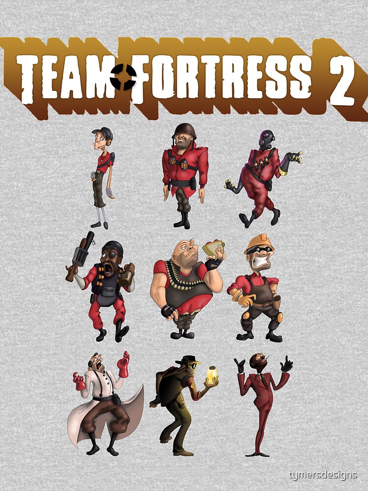 "Team Fortress 2 - All Characters / Classes with TF2 Logo" Classic T ...