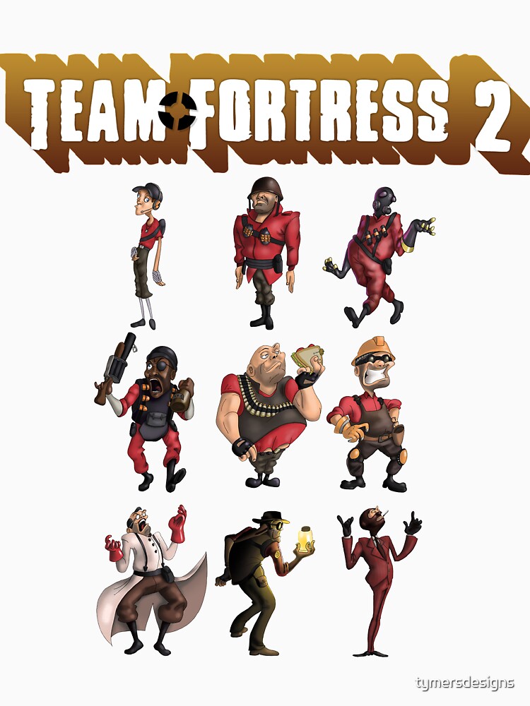 "Team Fortress 2 - All Characters / Classes with TF2 Logo" Baseball ¾ ...