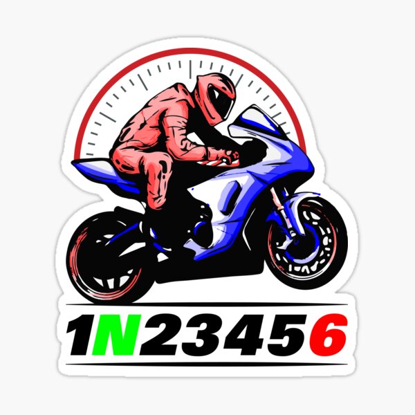 "1N23456 - Motorcycle Gears" Sticker for Sale by StoneOfFlames | Redbubble