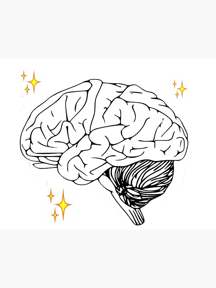 "Neuroscience Brain Drawing With Sparkle Emoji" Canvas Print for Sale ...
