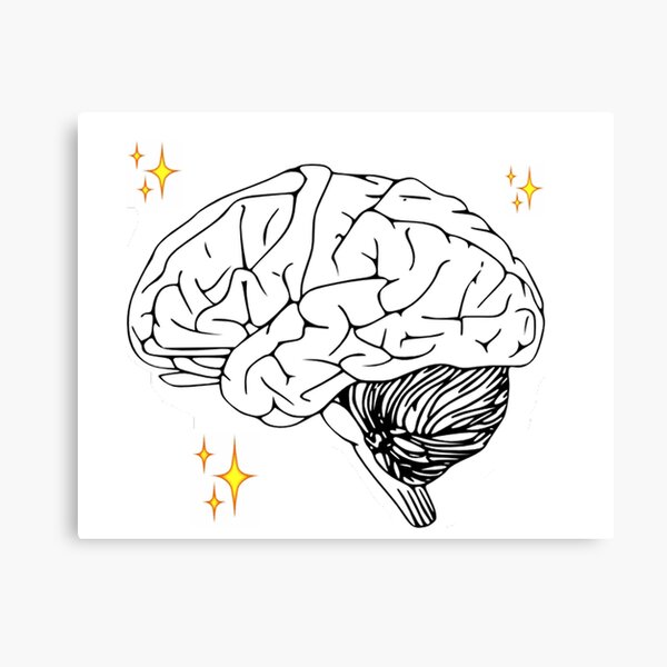 "Neuroscience Brain Drawing With Sparkle Emoji" Canvas Print for Sale ...