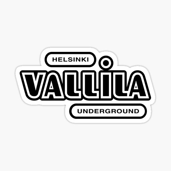 "Helsinki Vallila Underground (valkoinen teksti)" Sticker by futurytmi ...