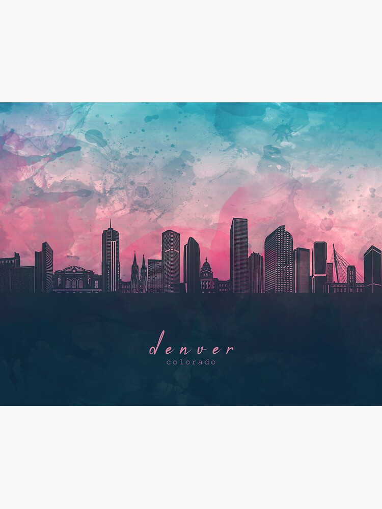 "denver skyline" Sticker for Sale by BekimART2 | Redbubble