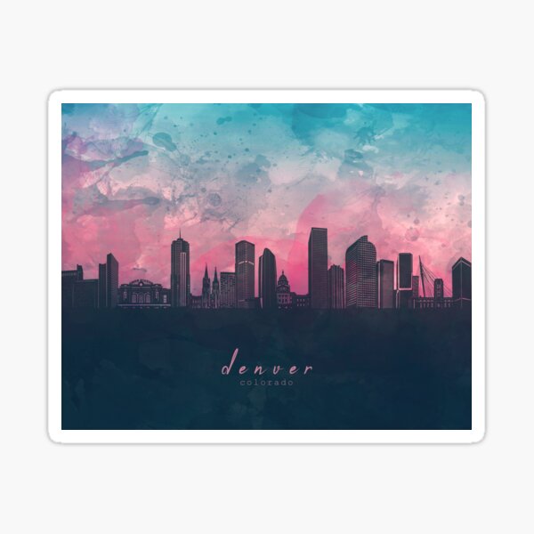"denver skyline" Sticker for Sale by BekimART2 | Redbubble