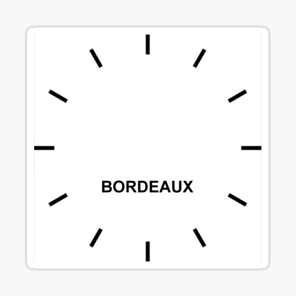 "BORDEAUX Time Zone Wall clock" Sticker by ghjura | Redbubble