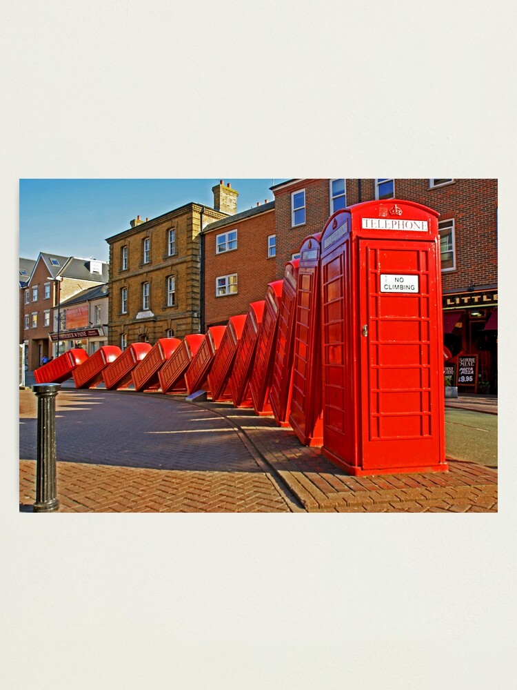 "London Red Phone Boxes Art - Kingston Upon Thames" Photographic Print ...