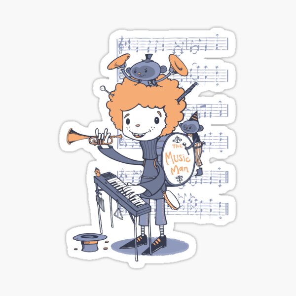 "The Music Man " Sticker by wottoart | Redbubble