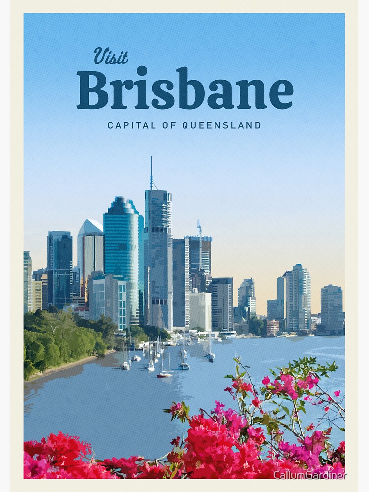 "Visit Brisbane" Sticker by CallumGardiner | Redbubble