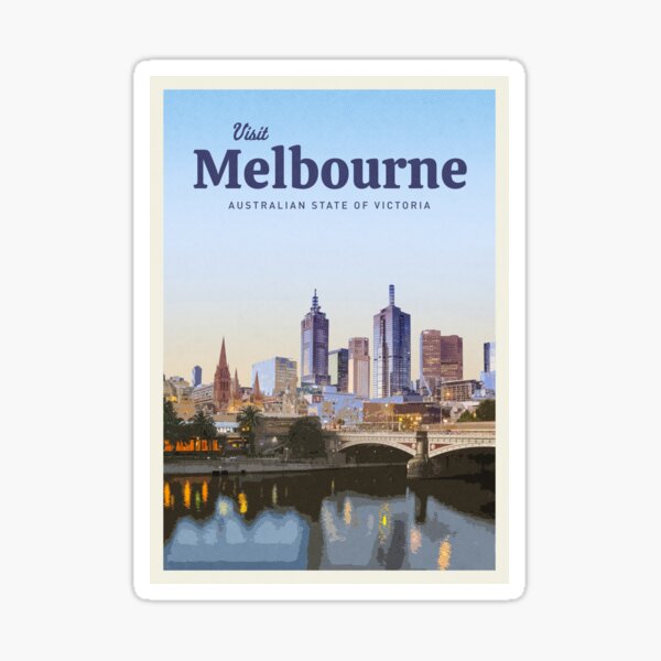 "Visit Melbourne" Sticker for Sale by CallumGardiner | Redbubble