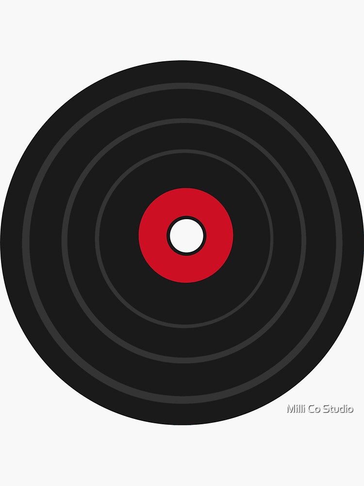 "Red Record" Sticker by quirkyandkind | Redbubble