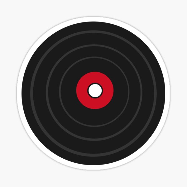 "Red Record" Sticker by quirkyandkind | Redbubble