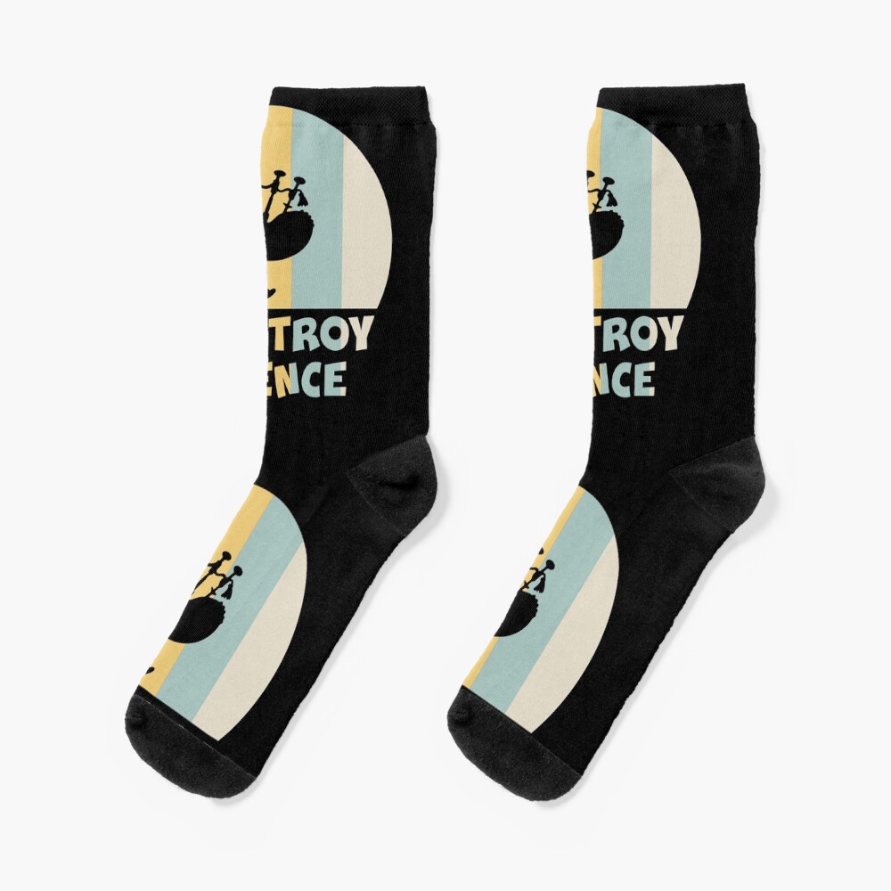 "I DESTROY SILENCE Funny Bagpipe Player " Socks for Sale by ...