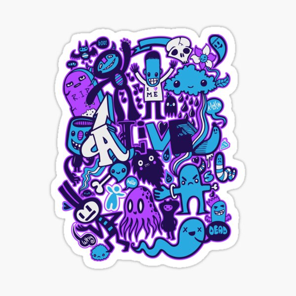 "Alive Doodle " Sticker for Sale by wottoart | Redbubble