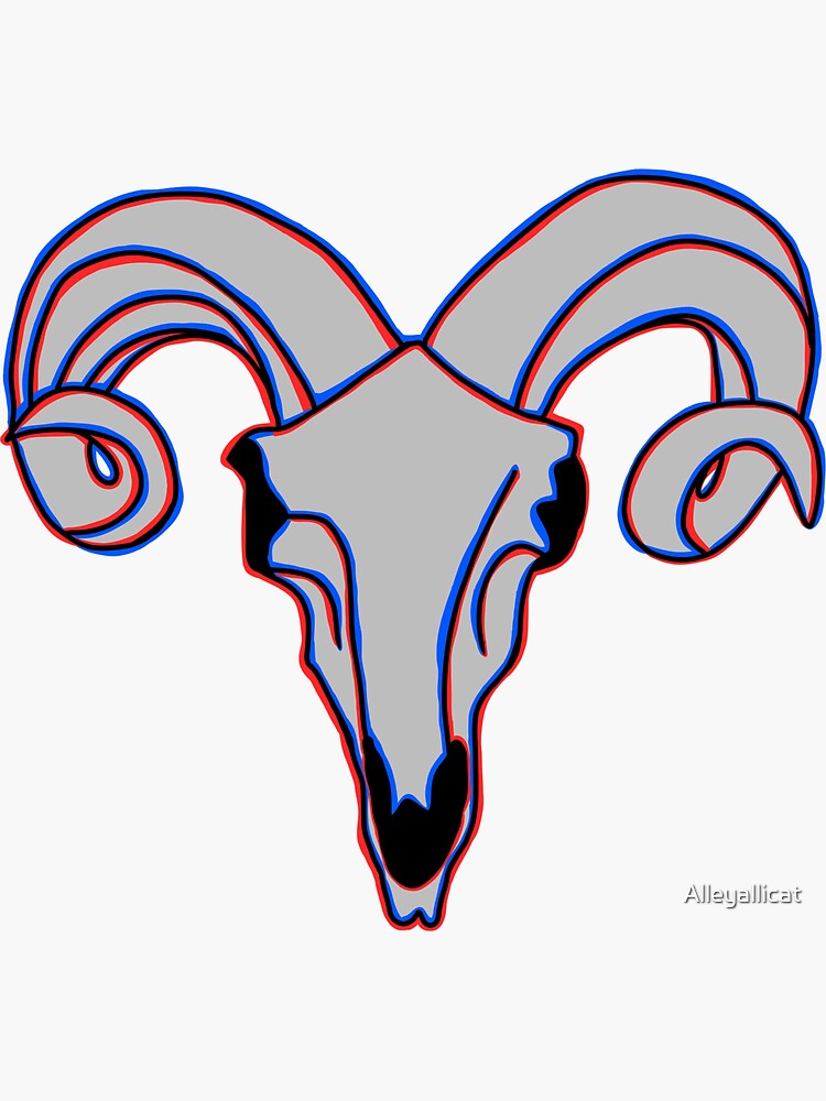 "Ram Skull " Sticker for Sale by Alleyallicat | Redbubble