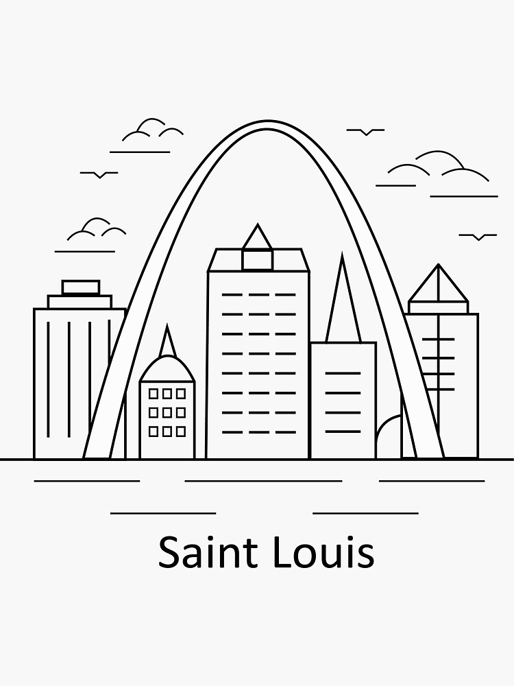 "Saint Louis Line Art" Sticker for Sale by Anastasia-Boyer | Redbubble