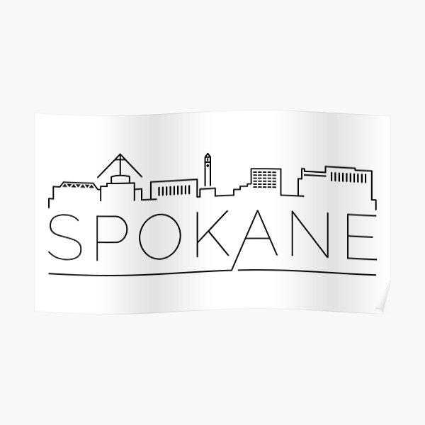 "City of Spokane Cityscape Line Art" Poster by SkySlate | Redbubble