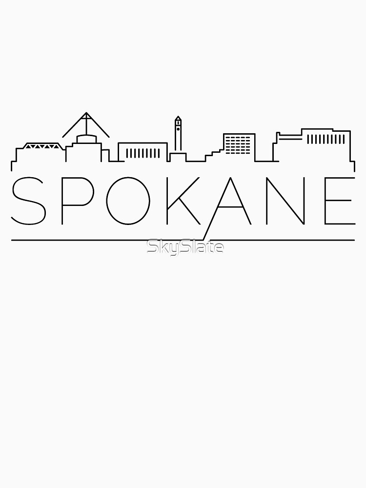 "City of Spokane Cityscape Line Art" T-shirt for Sale by SkySlate ...