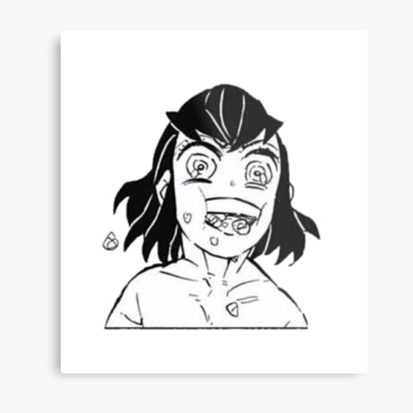 "Inosuke Eating Demon Slayer Manga Cap" Metal Print by joojlia | Redbubble