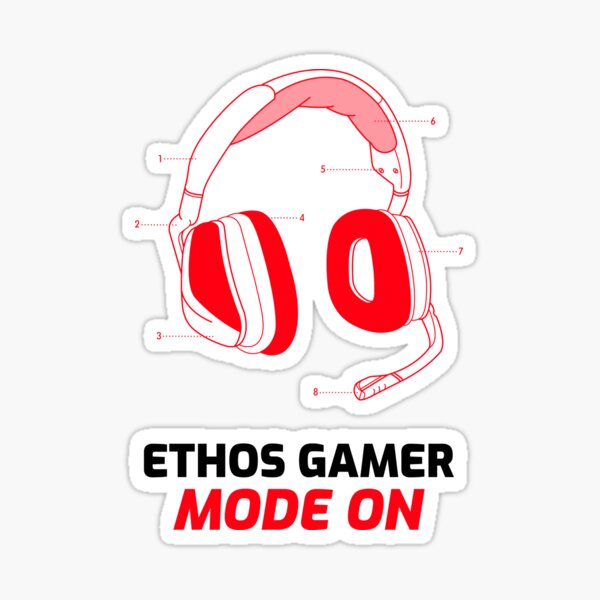 "ETHOS GAMER MODE ON" Sticker for Sale by ethosessential | Redbubble