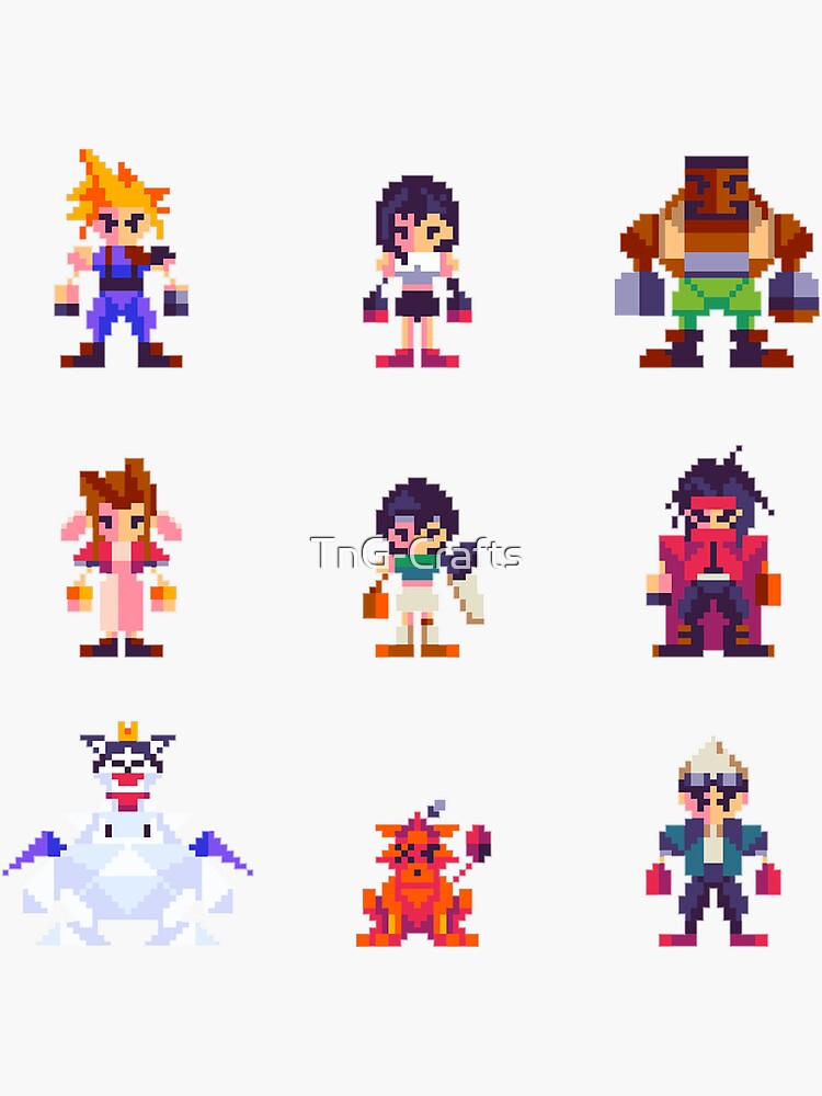"FF7 Pixel Character" Sticker for Sale by TnG-Crafts | Redbubble